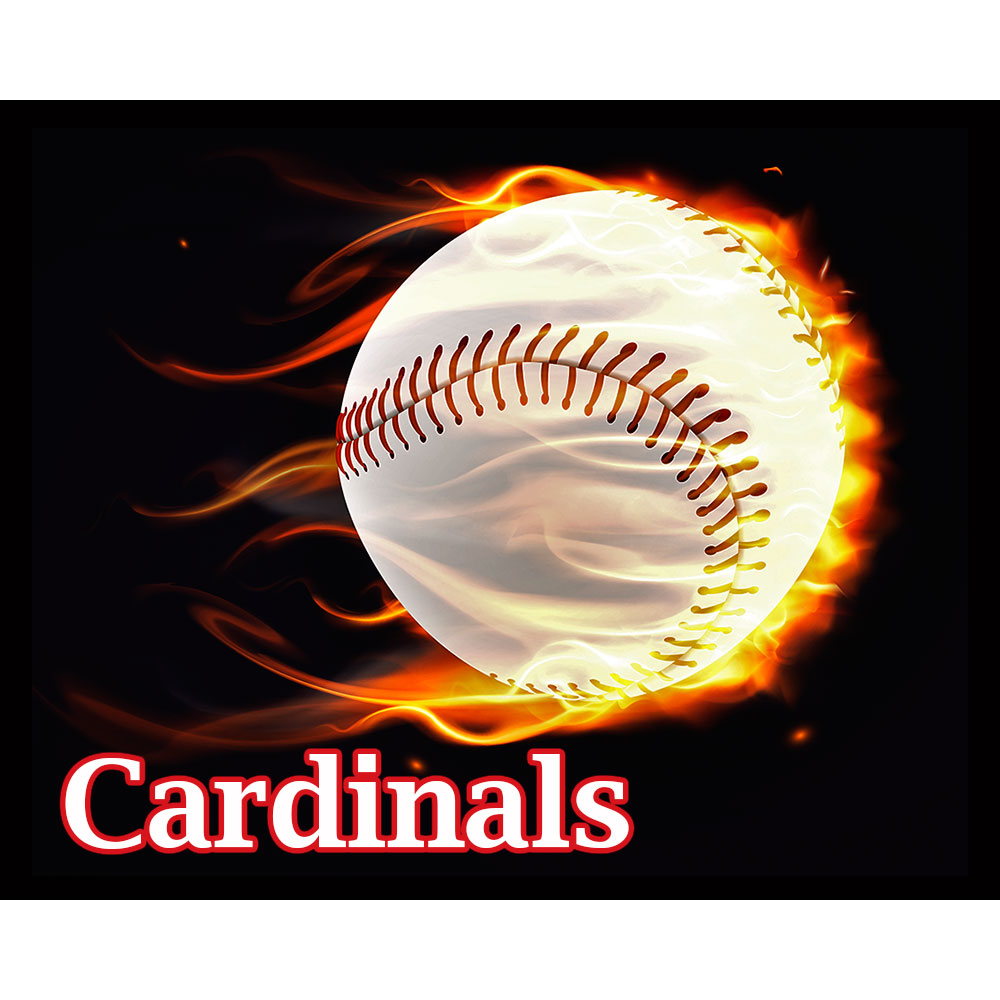 Flaming Baseball Cardinals - Night Light Designs