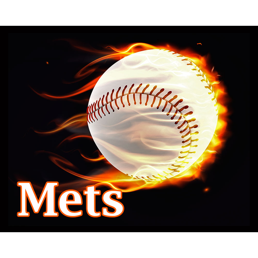 Flaming Baseball Mets - Night Light Designs