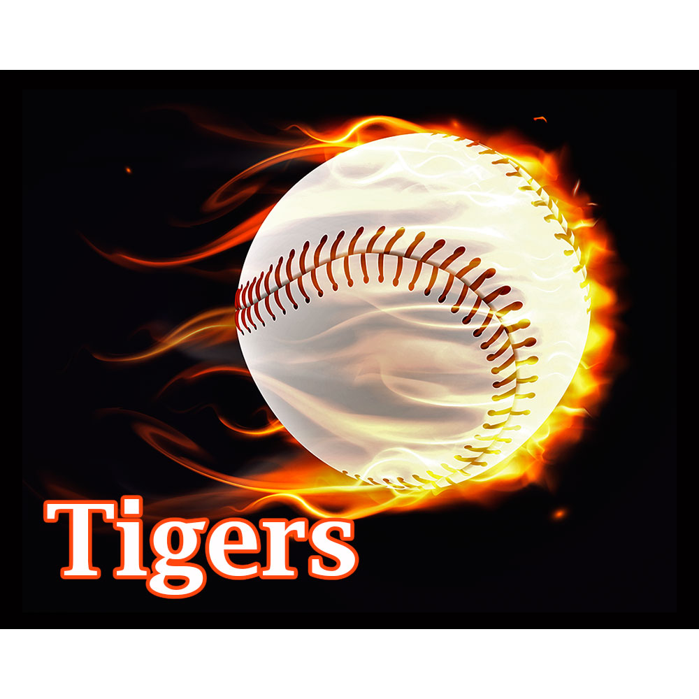 Flaming Baseball Tigers - Night Light Designs