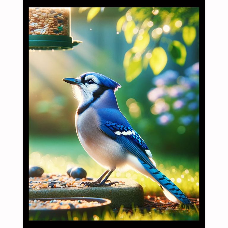 Blue Jay at Feeder - Night Light Designs