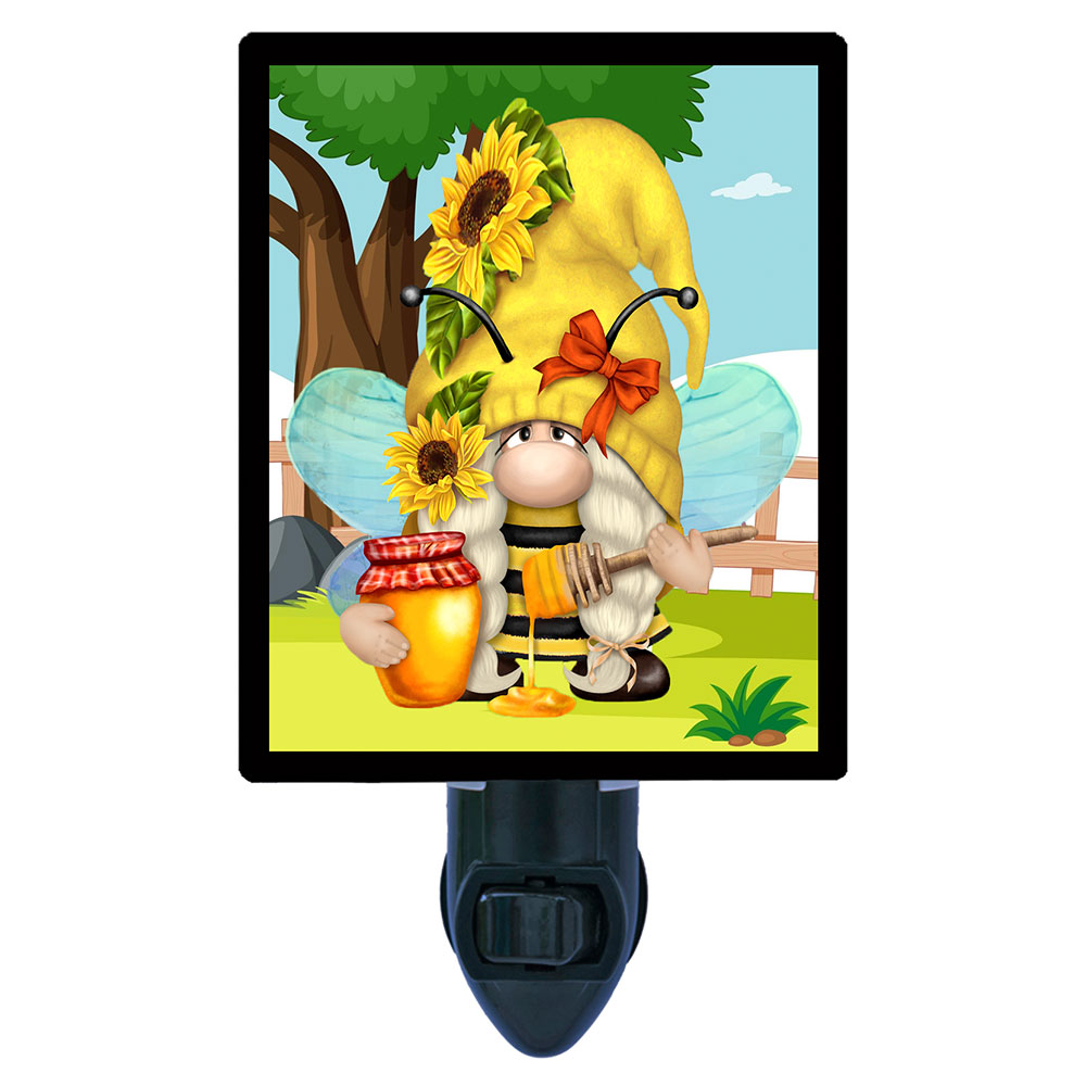 Sunflower Bee Gnome Night Light Designs