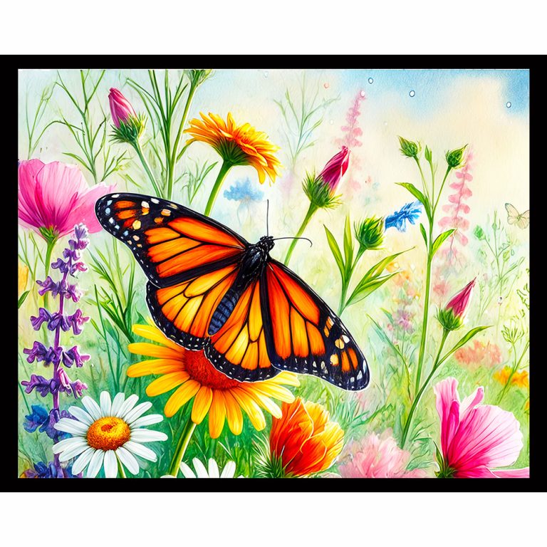 Monarch and Wild Flowers - Night Light Designs