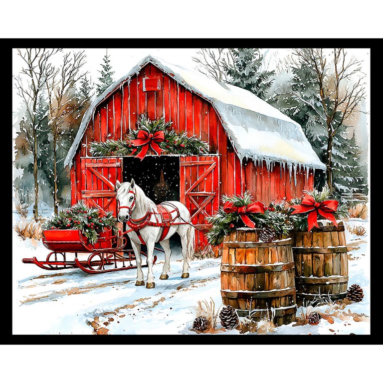 Red Barn Sleigh Ride - Night Light Designs