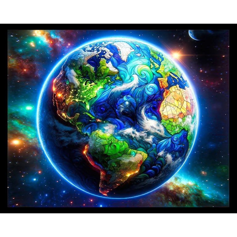 Stained Glass Earth - Night Light Designs